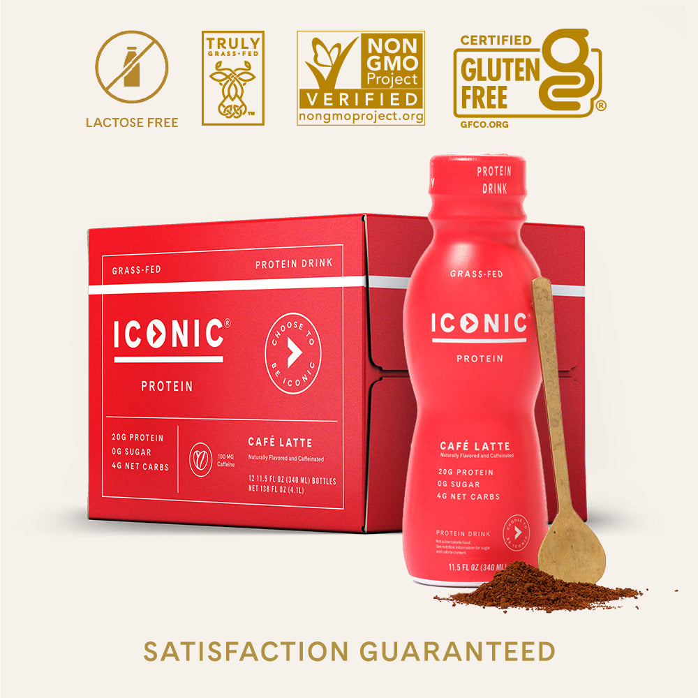 Café Au Lait Iconic Protein - Grass Fed RTD Protein – ICONIC
